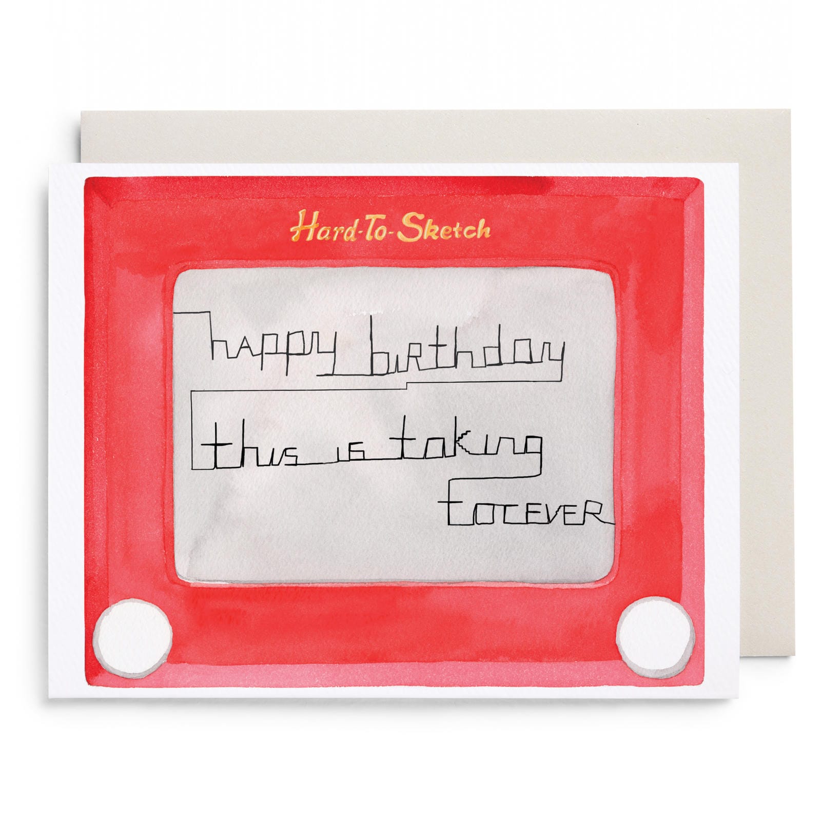Hard to Sketch Birthday Greeting Card – E. Frances Paper