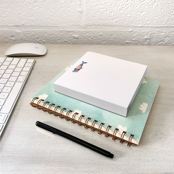 Stripey Frankie the Whale Chunky Notepad – E. Frances Paper